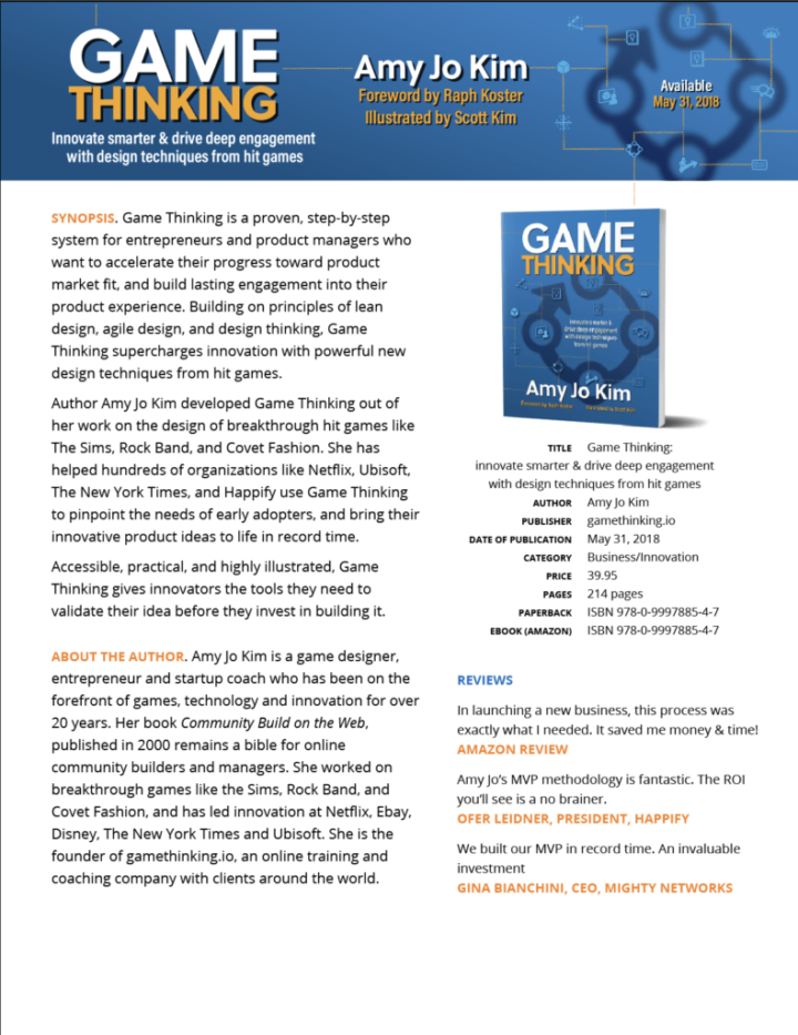 game thinking sell sheet 1 - Game Thinking